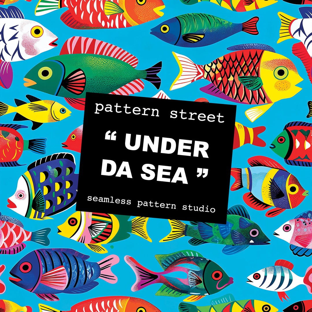 UNDER DA SEA Seamless Repeating Pattern Fun Pop Tropical Fish, It's ...