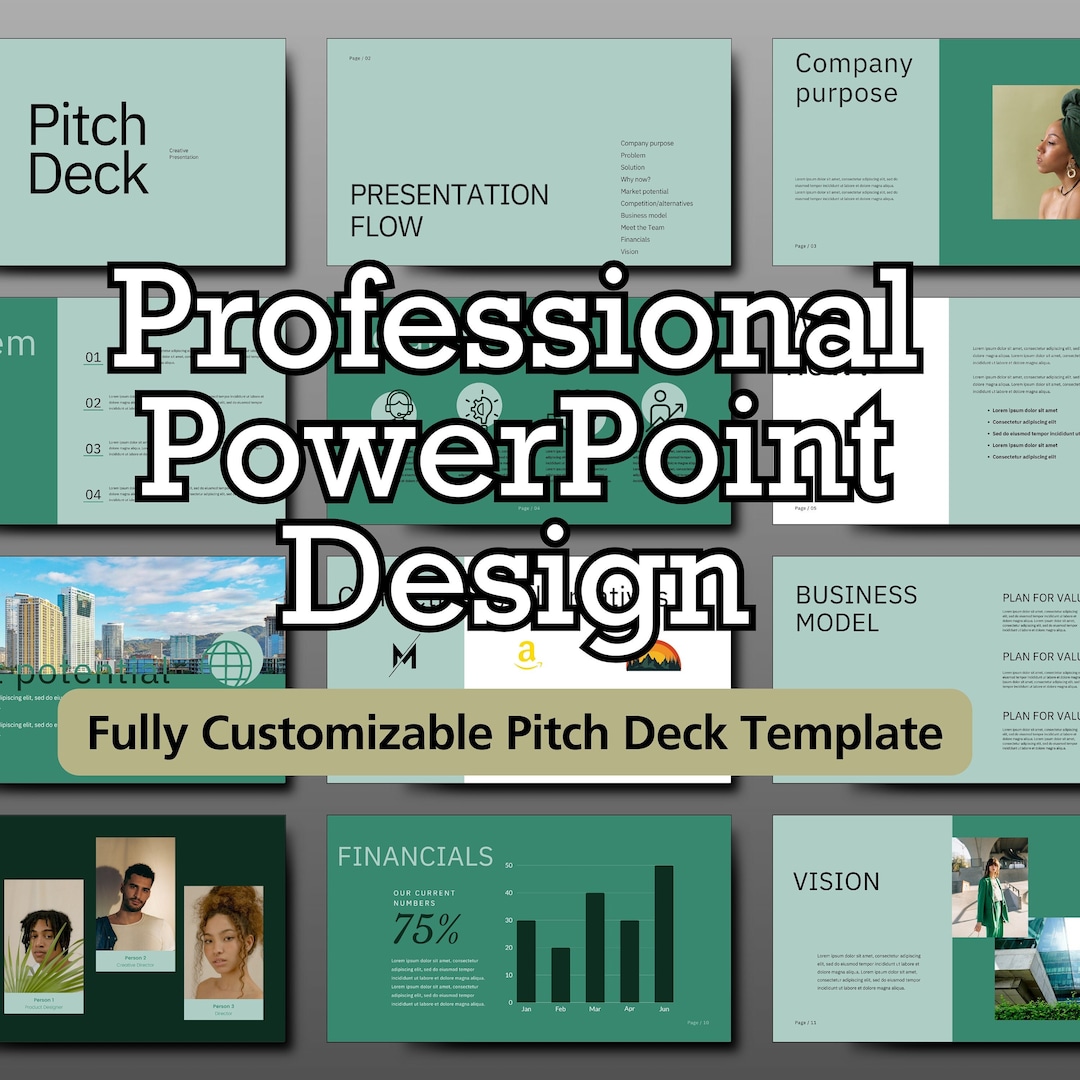 Customizable Powerpoint Pitch Deck Template - Etsy