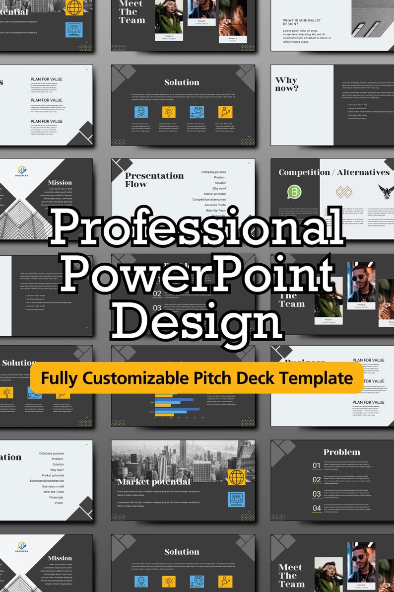 Customizable Powerpoint Pitch Deck Template | Corporate, Startup, Small ...
