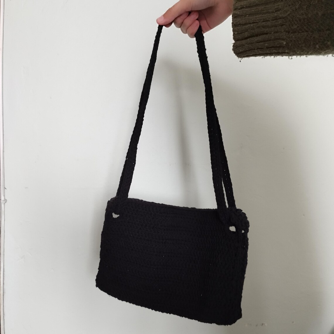 Black Square Book Tote Bag With Adjustable Strap Sturdy, Multi ...