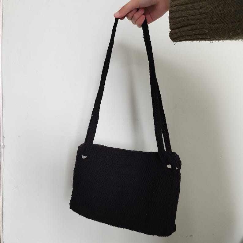 Black Square Book Tote Bag With Adjustable Strap Sturdy, Multi ...