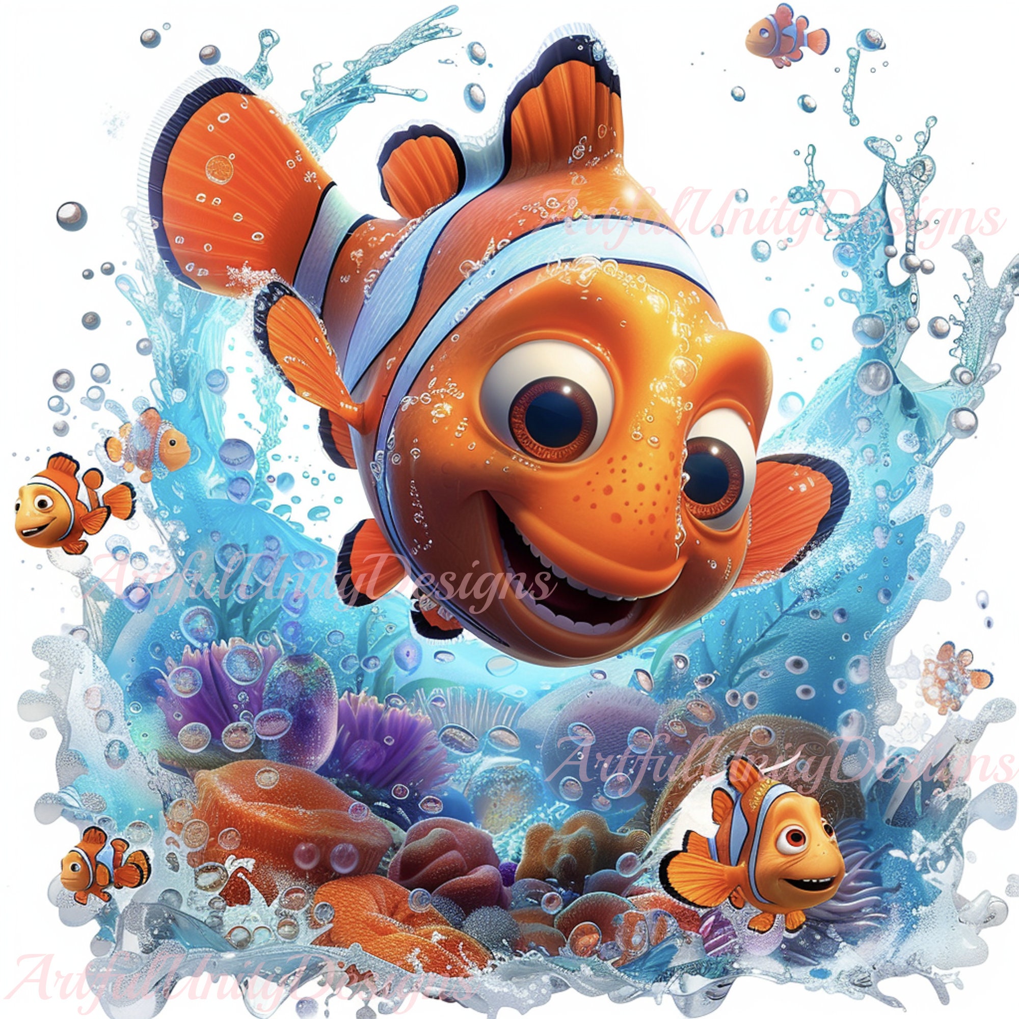Clownfish Png, Finding Nemo Png, Cute Finding Nemo Clipart for Cricut ...