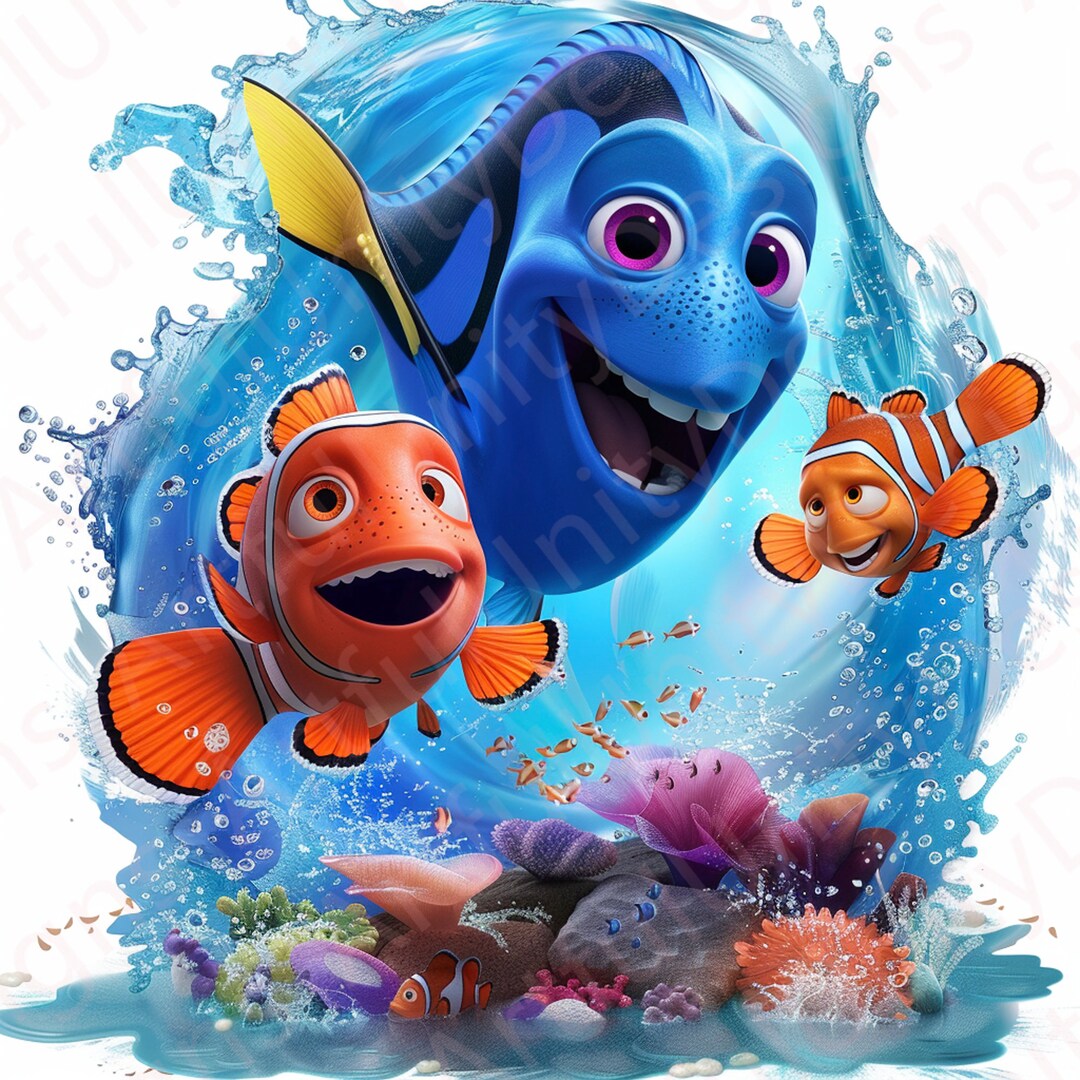 Finding Dory Splash and Watercolor Digital Design PNG File-finding Nemo ...