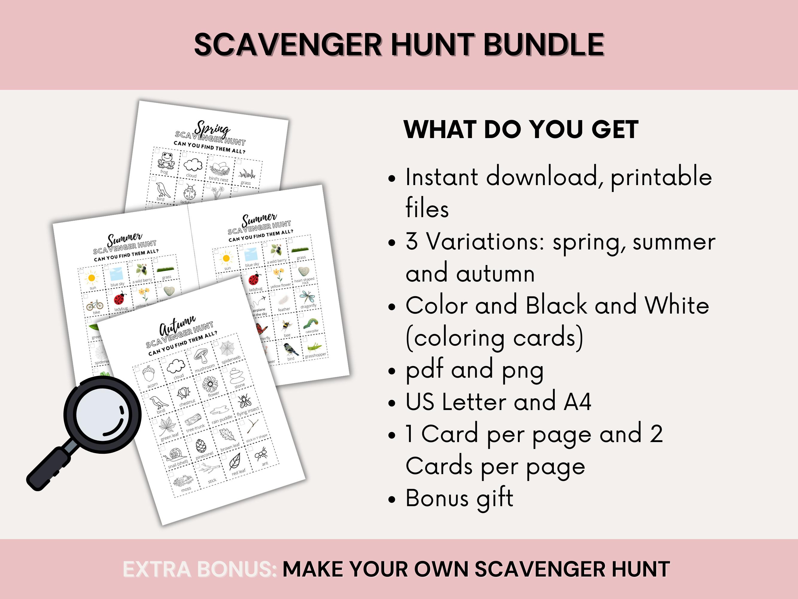 Nature Scavenger Hunt Bundle, Outdoor Activity, Outdoor Nature ...