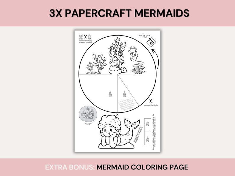 Creative Kids Craft, Mermaids Papercraft Printable Activity, Fun Family ...