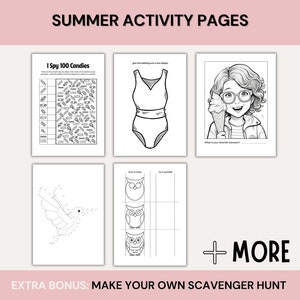 Activity Book Summer, Printable Activity Pages for Kids 7-12, Family ...