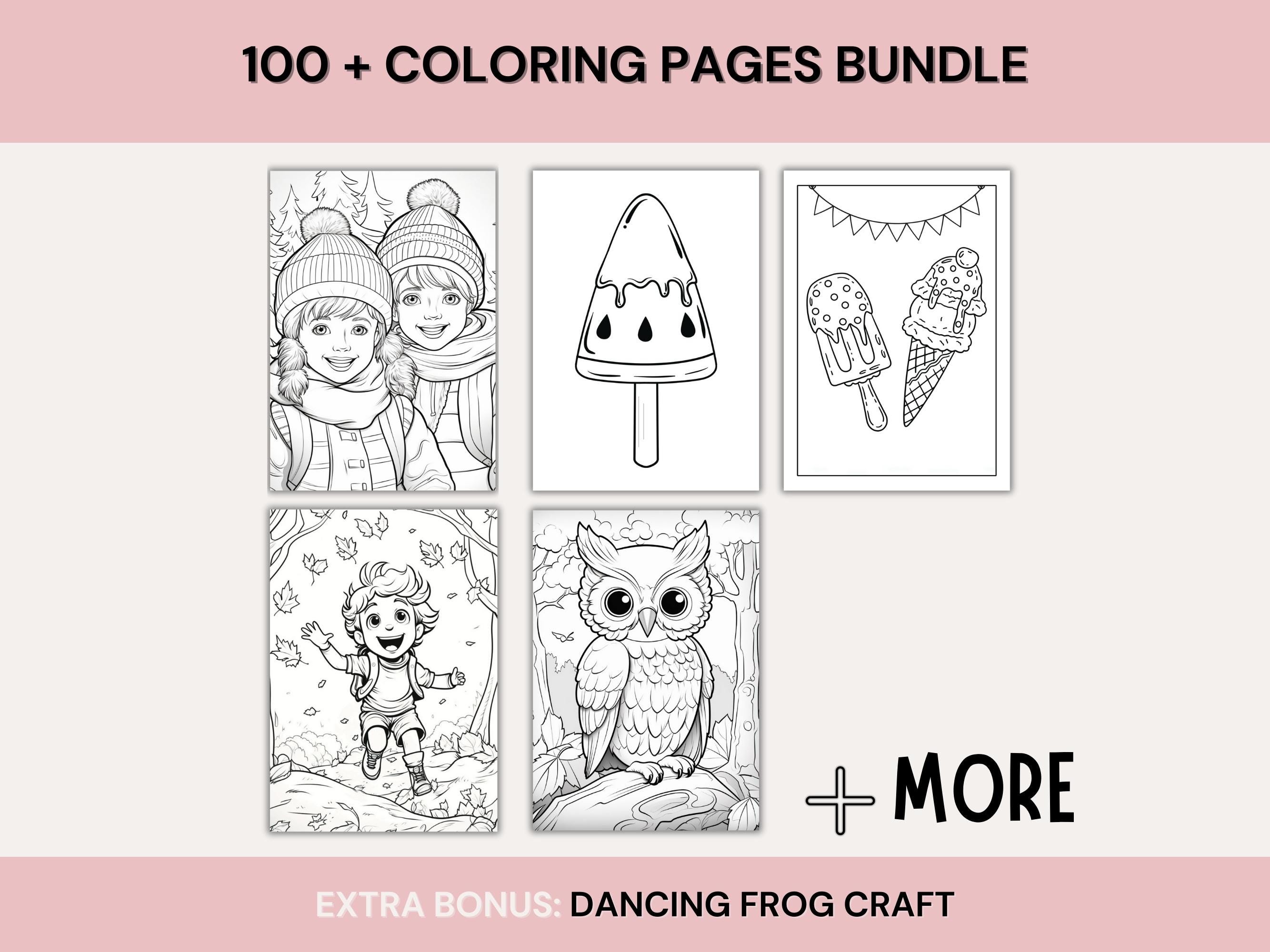 Coloring Pages Set, 100+ Seasonal Coloring Pages Bundle, Winter, Autumn ...