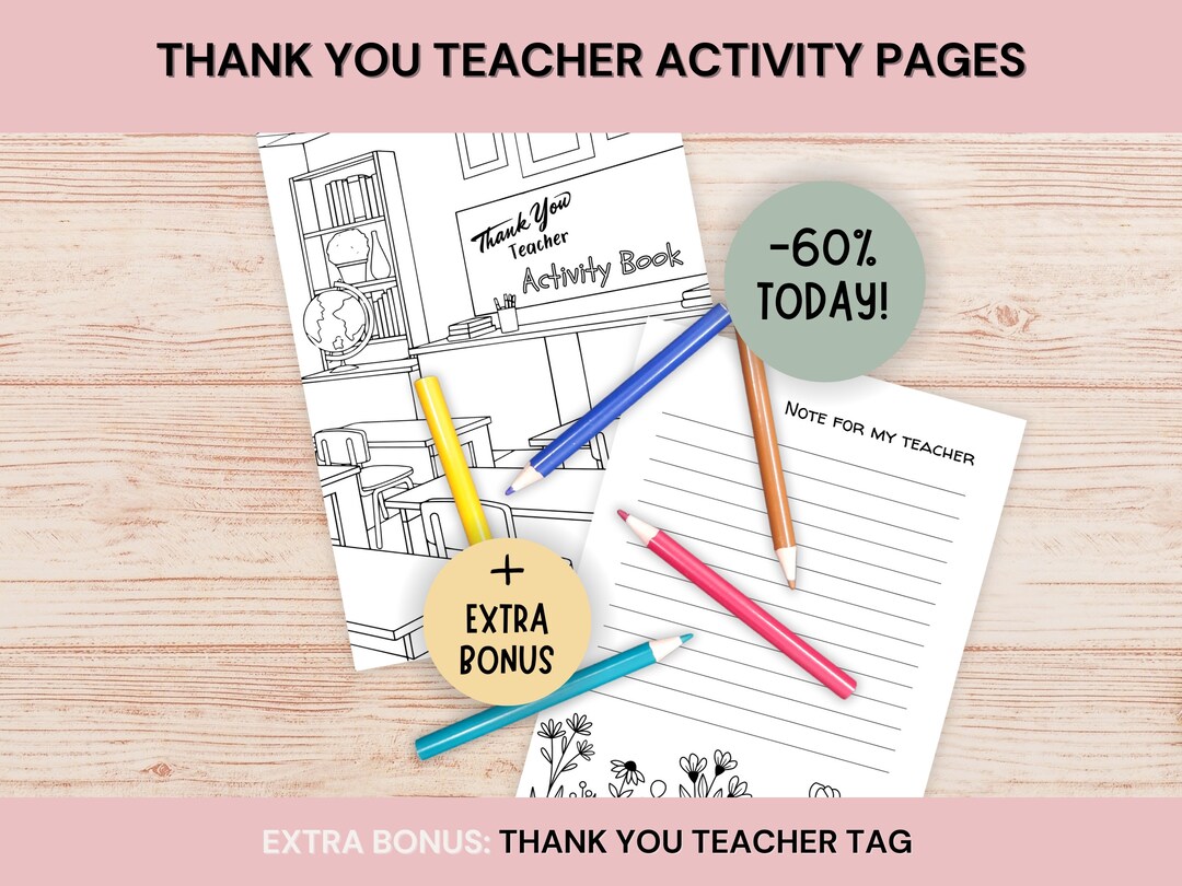Special Teacher Appreciation Gift, Printable Thank You Teacher Activity ...