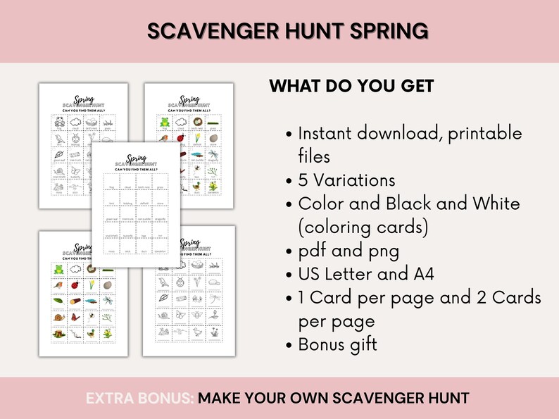 Nature Scavenger Hunt Printable, Outdoor Treasure Hunt, Scavenger Hunt ...