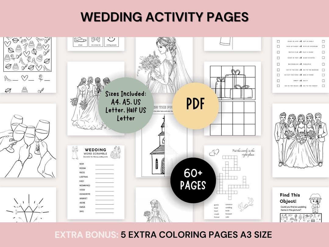 Kids Wedding Activity Pages, Fun Coloring, Mazes, Word Search ...