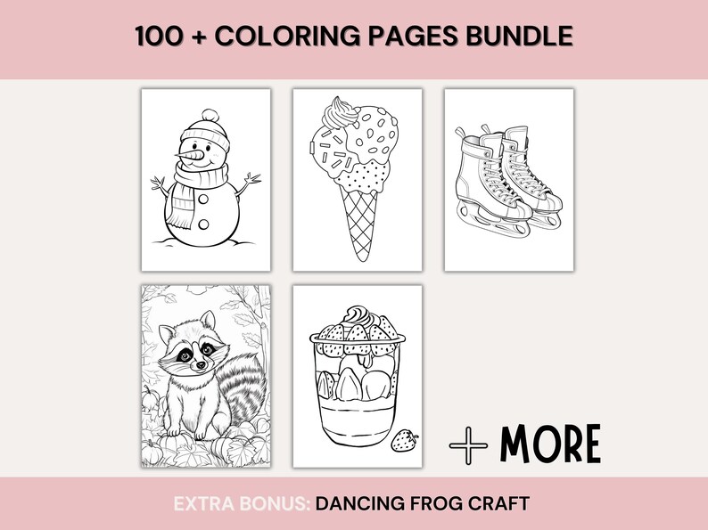 Coloring Pages Set, 100+ Seasonal Coloring Pages Bundle, Winter, Autumn ...