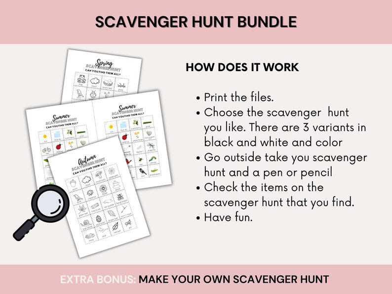 Nature Scavenger Hunt Bundle, Outdoor Activity, Outdoor Nature ...