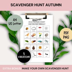 Printable Autumn Scavenger Hunt for Kids | Fall Activity for Families ...