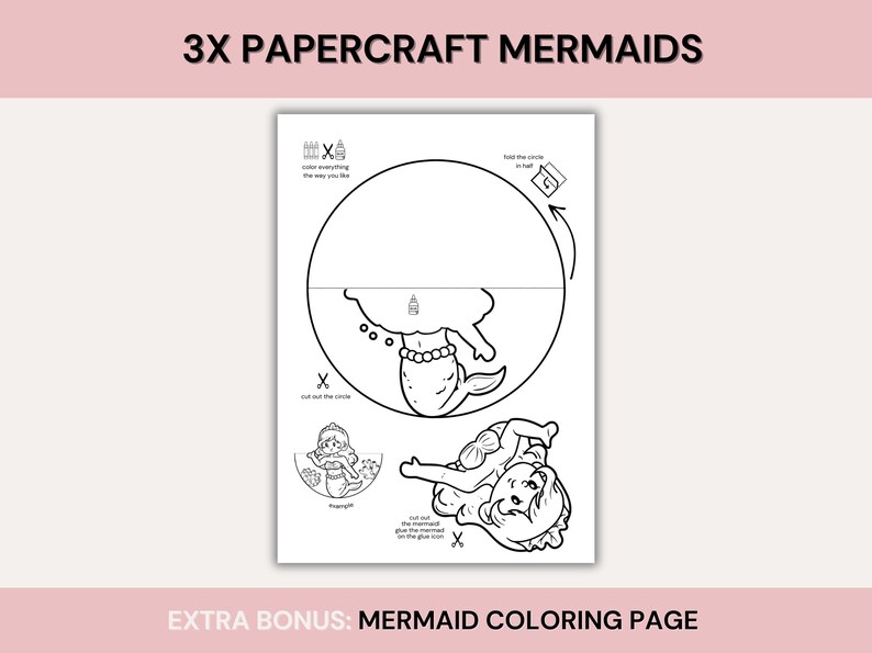 Creative Kids Craft, Mermaids Papercraft Printable Activity, Fun Family ...
