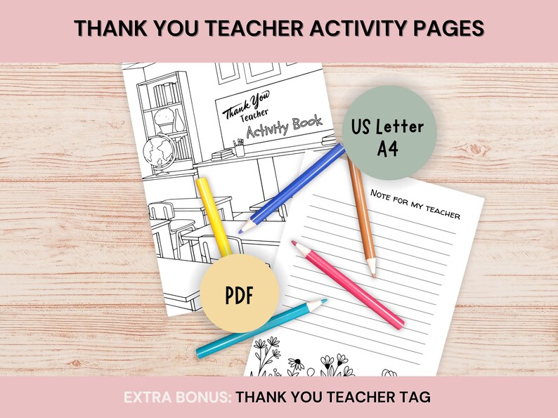Special Teacher Appreciation Gift, Printable Thank You Teacher Activity ...