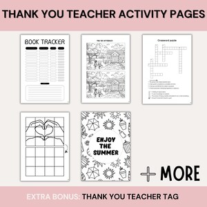 Thank You Teacher Gift, Printable Thank You Teacher Activity Booklet ...