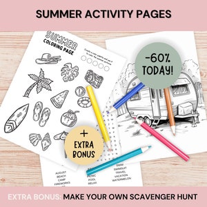 Activity Book Summer, Printable Activity Pages for Kids 7-12, Family ...