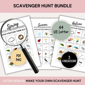 Nature Scavenger Hunt Bundle, Outdoor Activity, Outdoor Nature ...