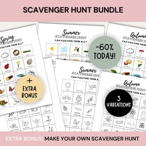 Nature Scavenger Hunt Bundle, Outdoor Activity, Outdoor Nature ...