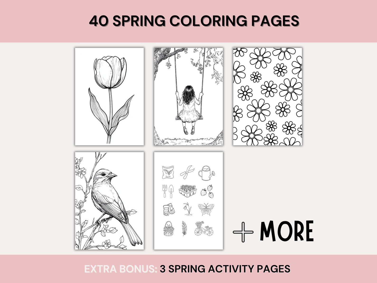 Spring Coloring Pages, Springtime Coloring Sheets for Kids, Teens and ...