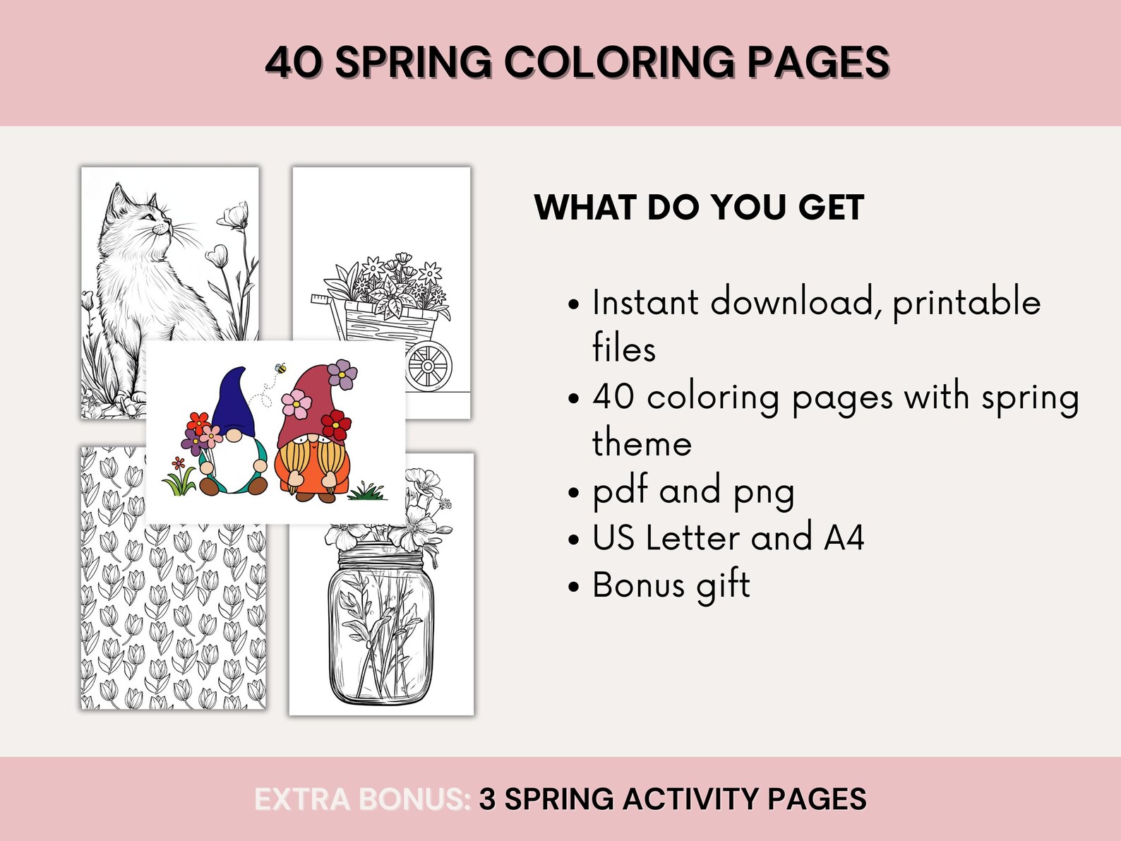Spring Coloring Pages, Springtime Coloring Sheets for Kids, Teens and ...