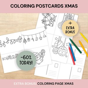 Printable Christmas Coloring Cards, DIY Holiday Craft for Kids, 8 ...