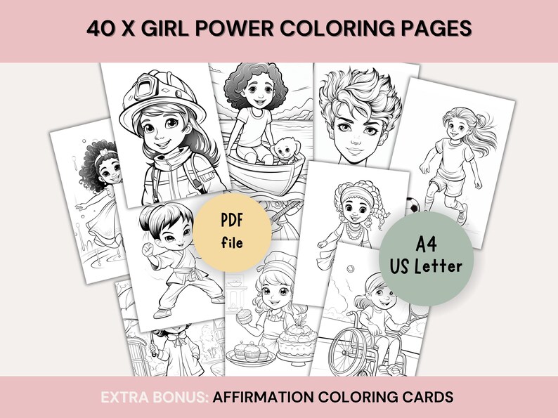 Printable Girl Power Coloring Pages, Empowering Activities for Kids ...