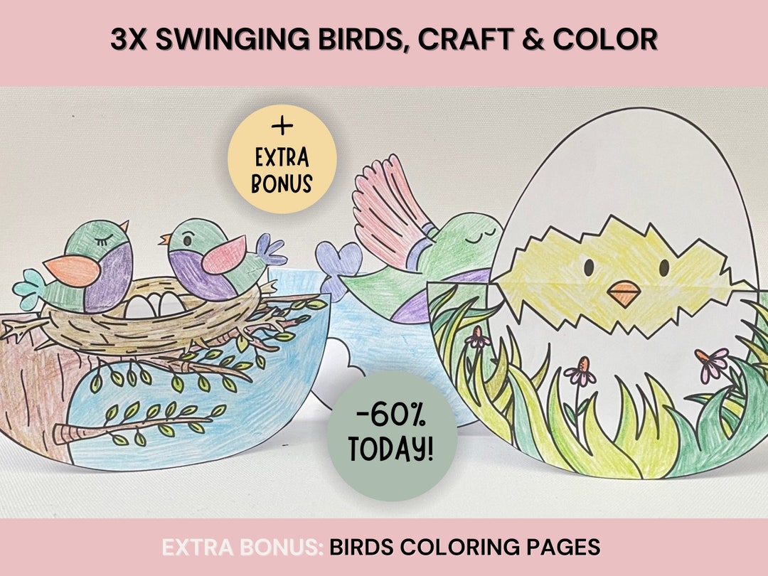 Creative Kids Craft: Swinging Birds PDF Printable Activity, Fun Family ...
