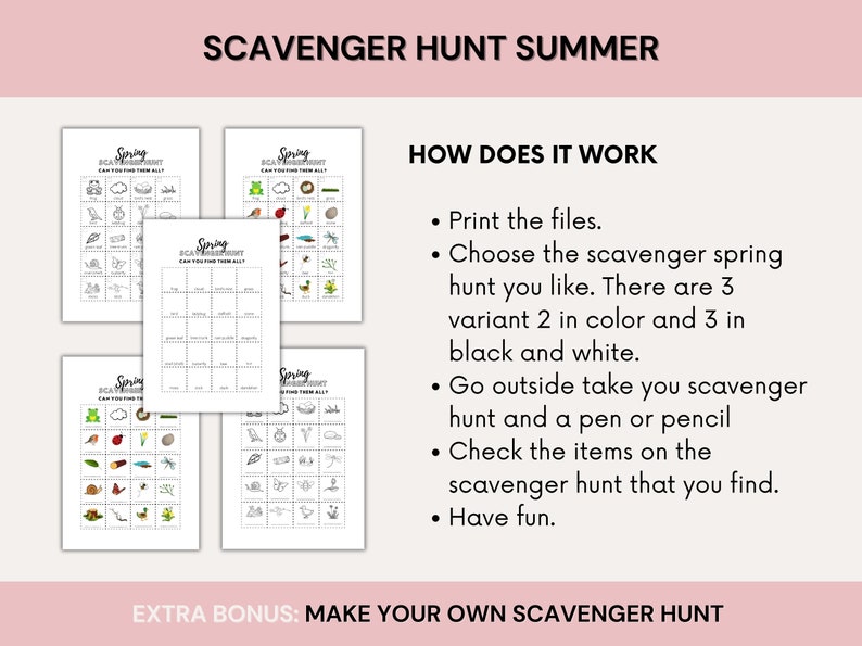 Nature Scavenger Hunt Printable, Outdoor Treasure Hunt, Scavenger Hunt ...