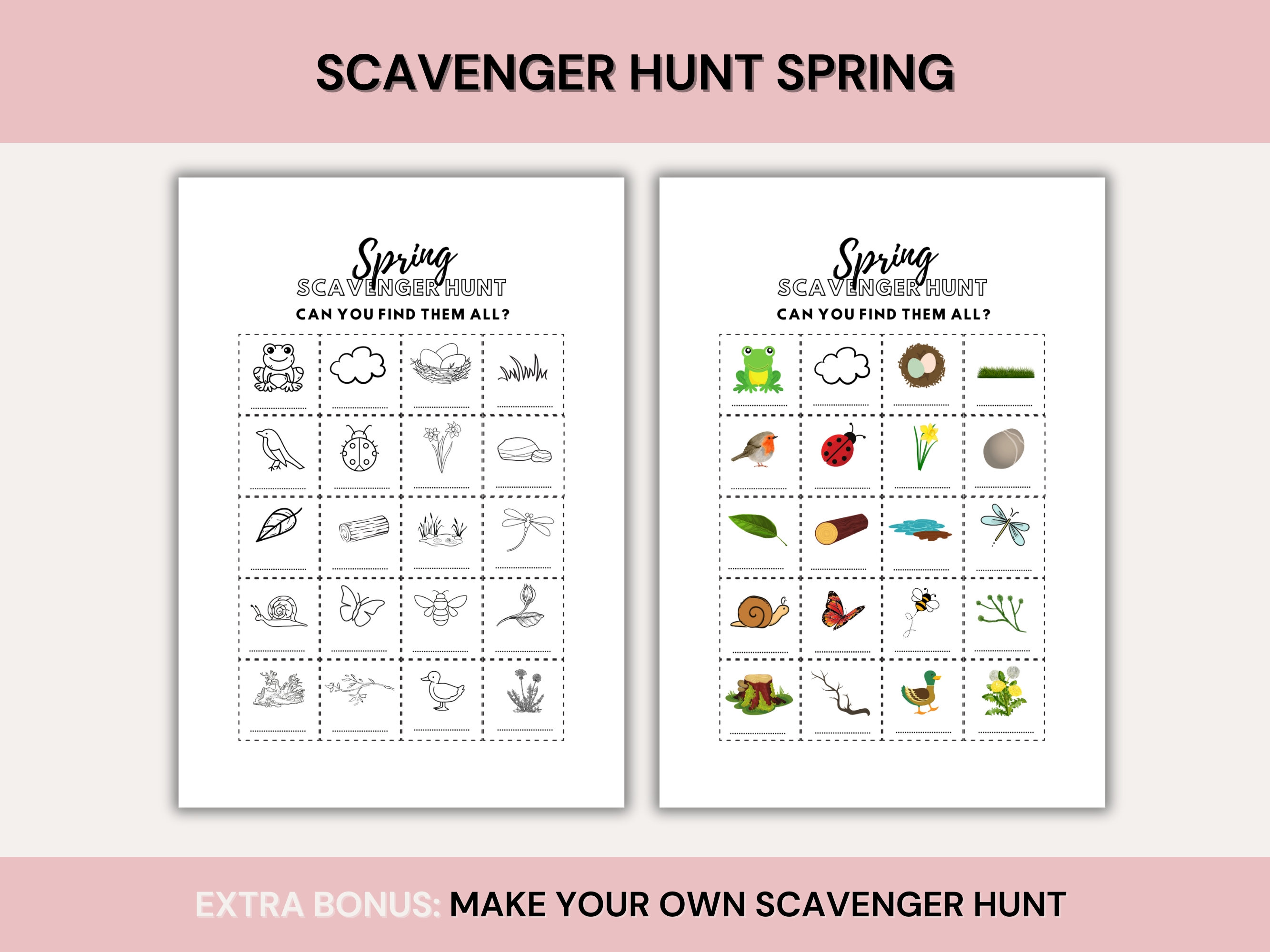 Nature Scavenger Hunt Printable, Outdoor Treasure Hunt, Scavenger Hunt ...