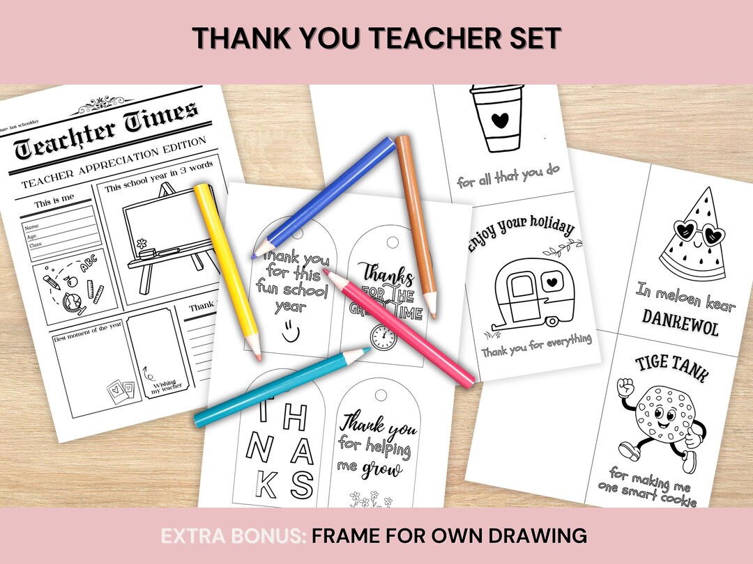 Teacher Appreciation Printable Kit | End of School Year Gift for Kids ...