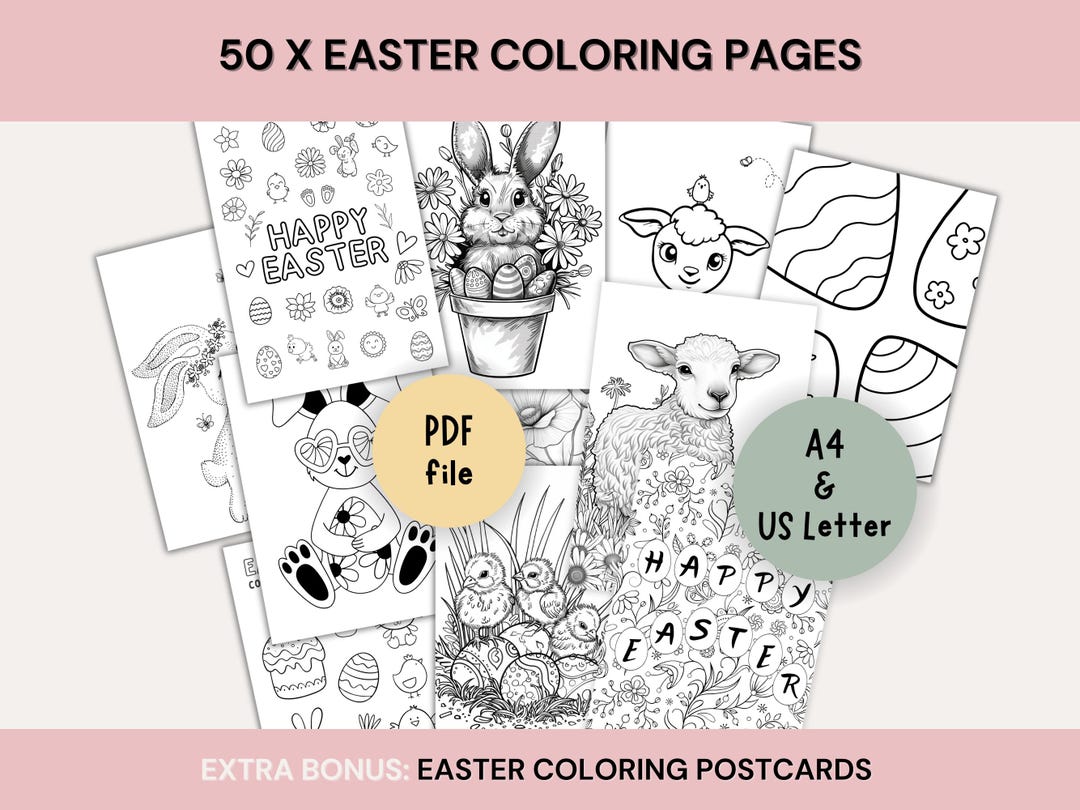 Easter Coloring Pages, Spring Colouring Sheets, Easter Bunnies, Eggs ...