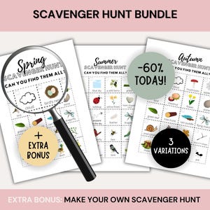 Nature Scavenger Hunt Bundle, Outdoor Activity, Outdoor Nature ...