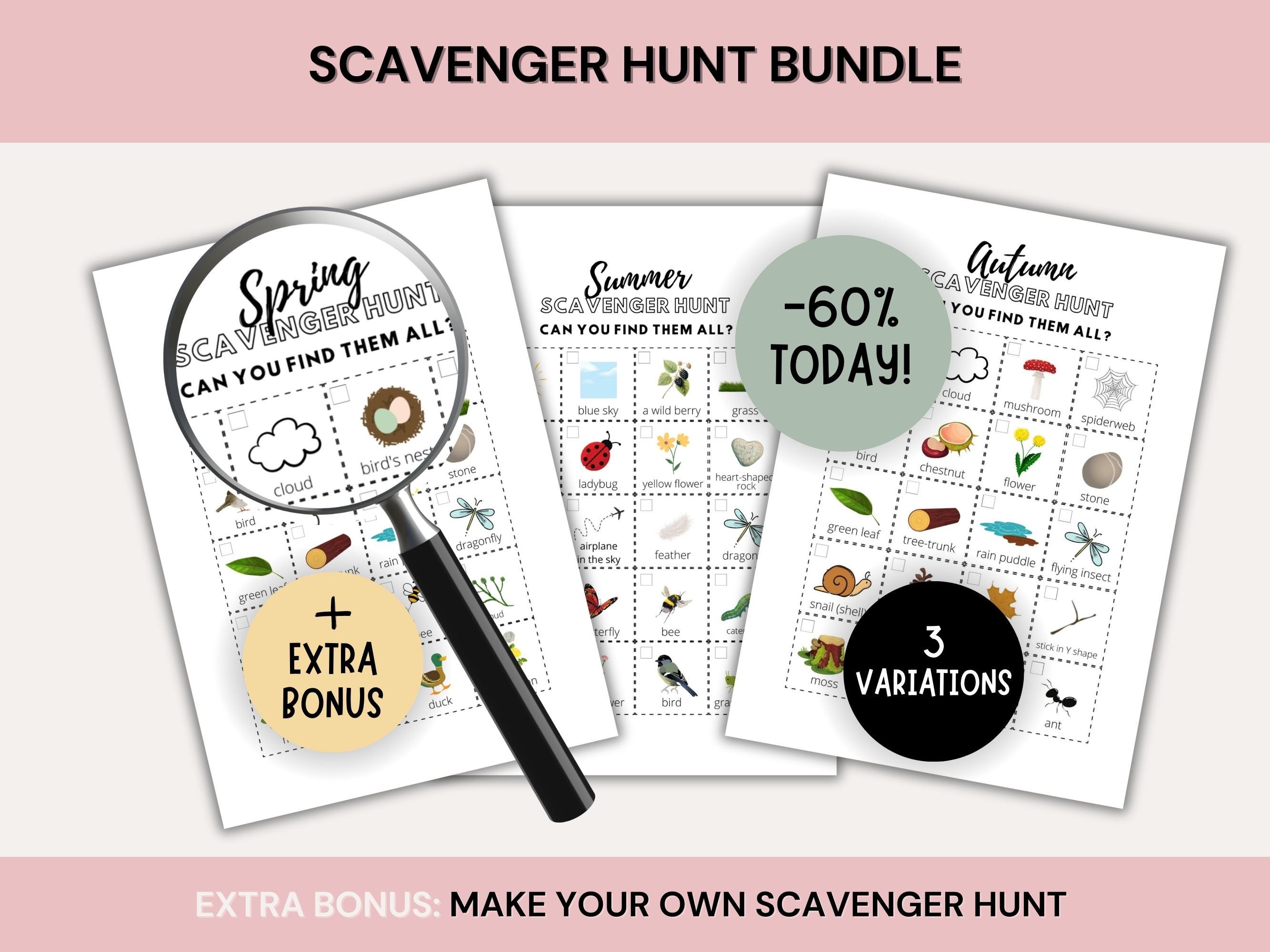 Nature Scavenger Hunt Bundle, Outdoor Activity, Outdoor Nature ...