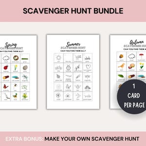Nature Scavenger Hunt Bundle, Outdoor Activity, Outdoor Nature ...
