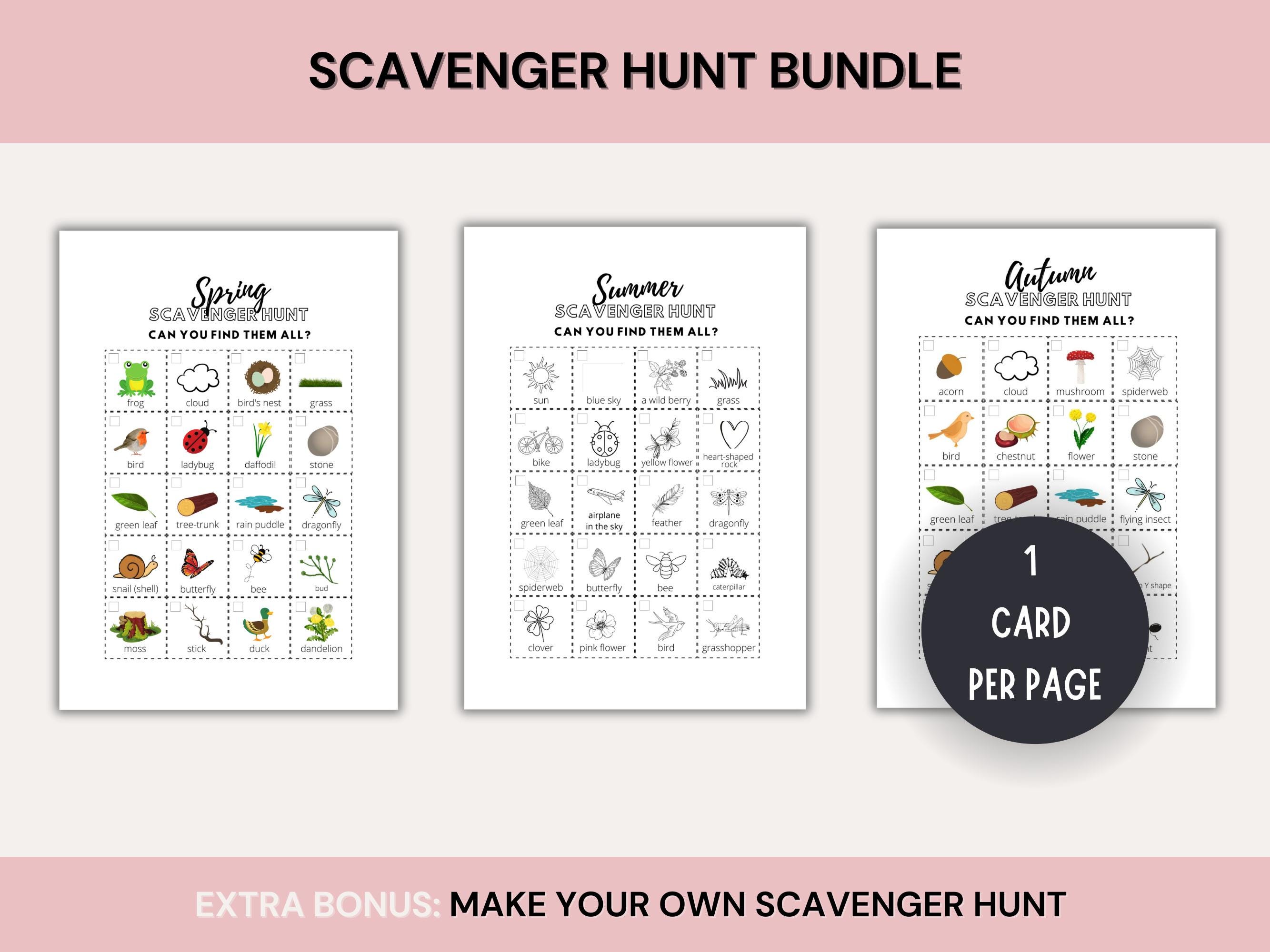 Nature Scavenger Hunt Bundle, Outdoor Activity, Outdoor Nature ...