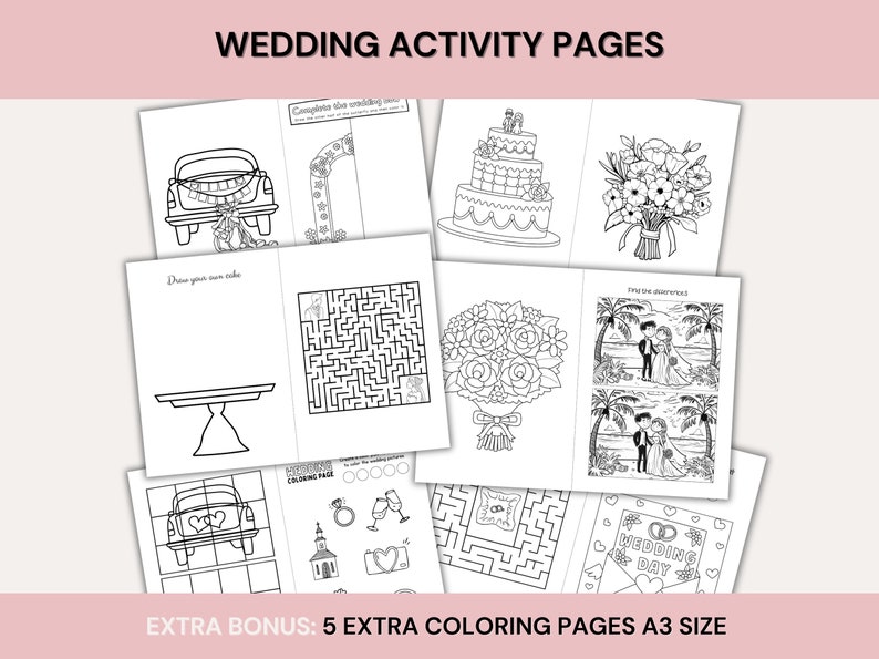 Kids Wedding Activity Pages, Fun Coloring, Mazes, Word Search ...