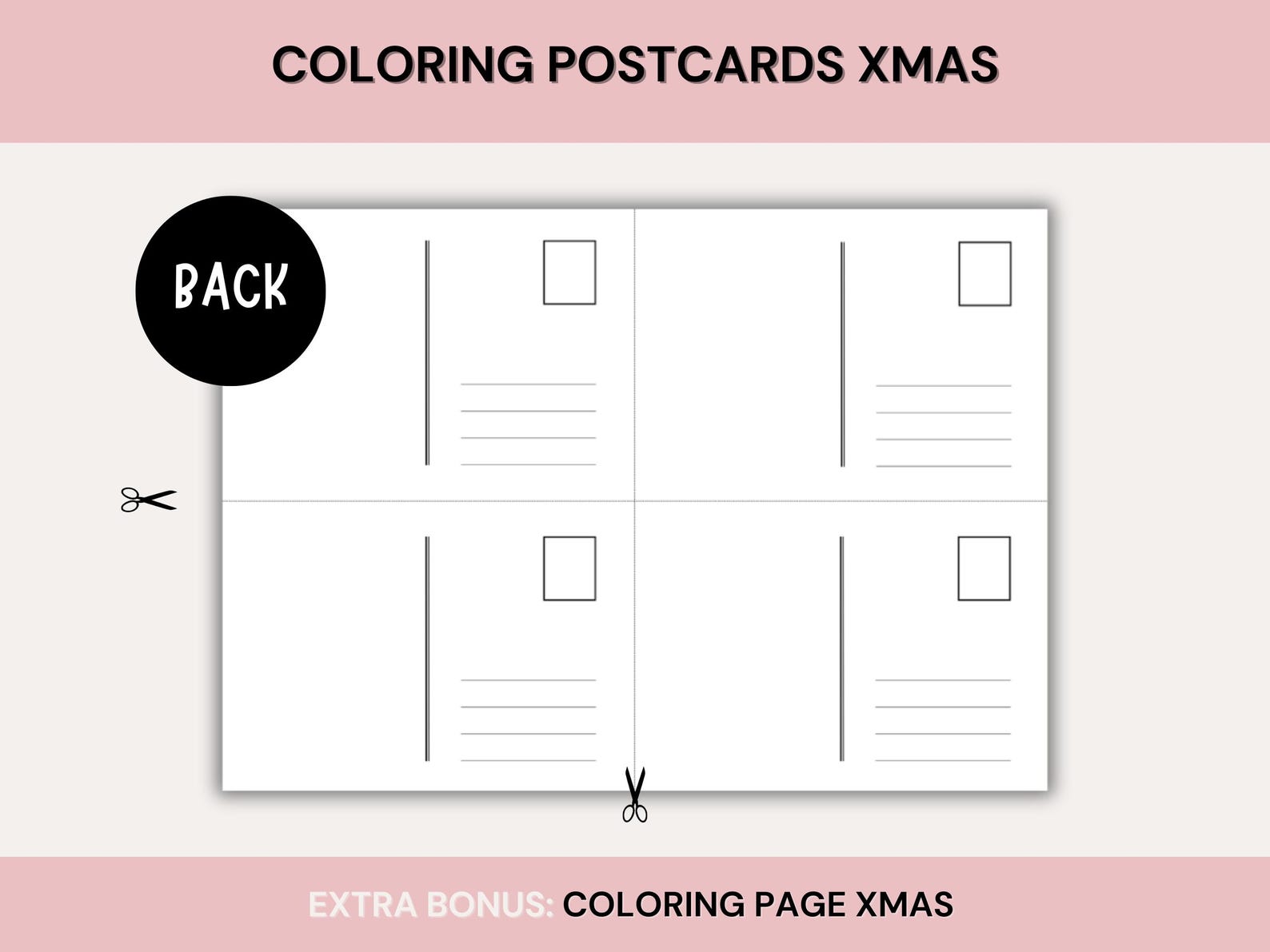 Printable Christmas Coloring Cards, DIY Holiday Craft for Kids, 8 ...