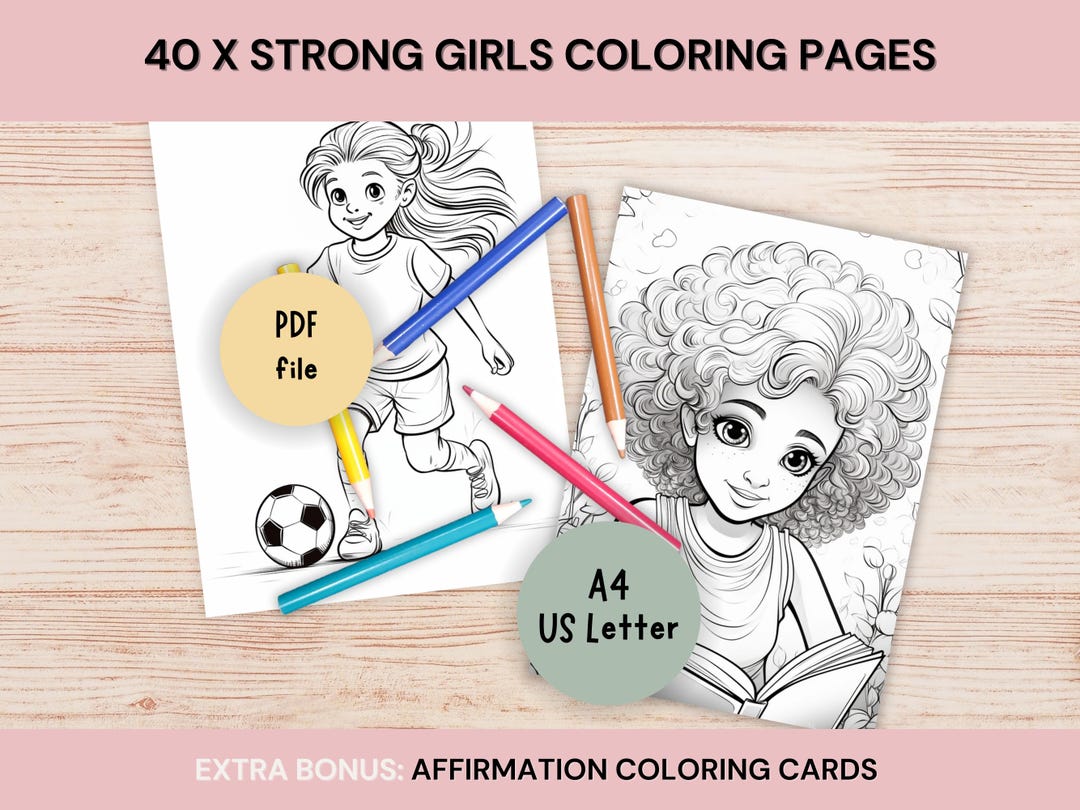 Printable Girl Power Coloring Pages, Empowering Activities for Kids ...