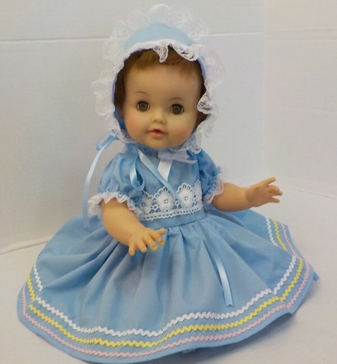 Doll Clothes Blue Ric-rac Dress Outfit for 16 Ideal Betsy Wetsy BW16L ...