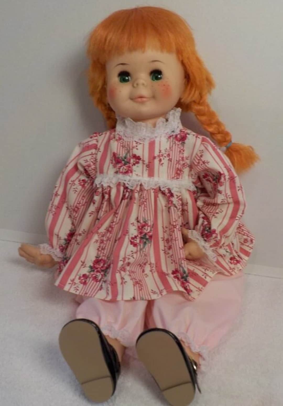 Doll Clothes ~ Pink Floral Stripe Smock and Pants Outfit for 22” Eegee ...