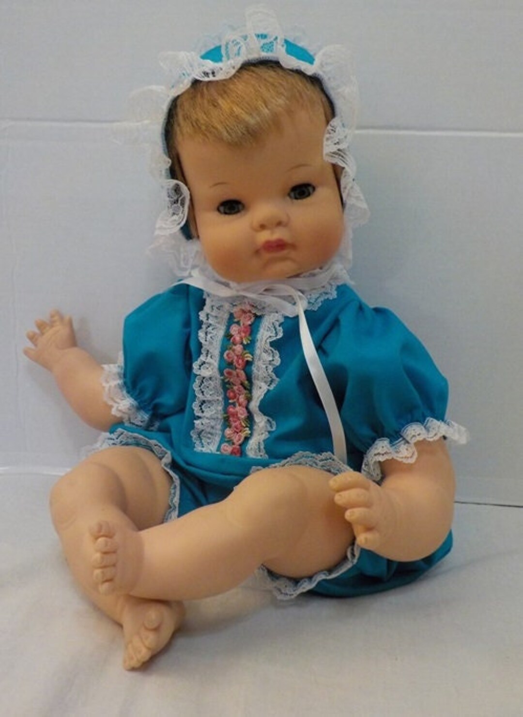 Doll Clothes ~ Turquoise Romper and Bonnet for Sayco 20” Baby Coquette ...