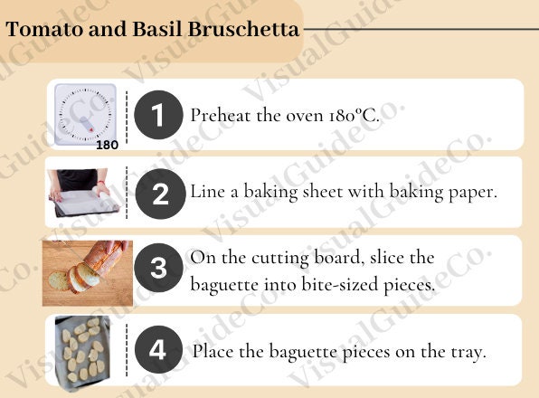 Tomato Basil Bruschetta Recipe Card | Easy Visual Guide and Recipe ...