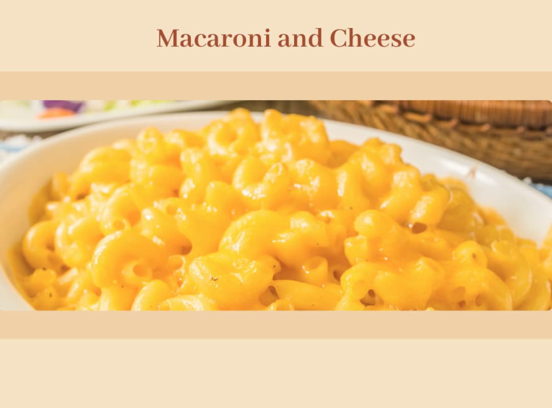 Macaroni and Cheese Visual Recipe Card Step-by-step Visual Guide an All ...