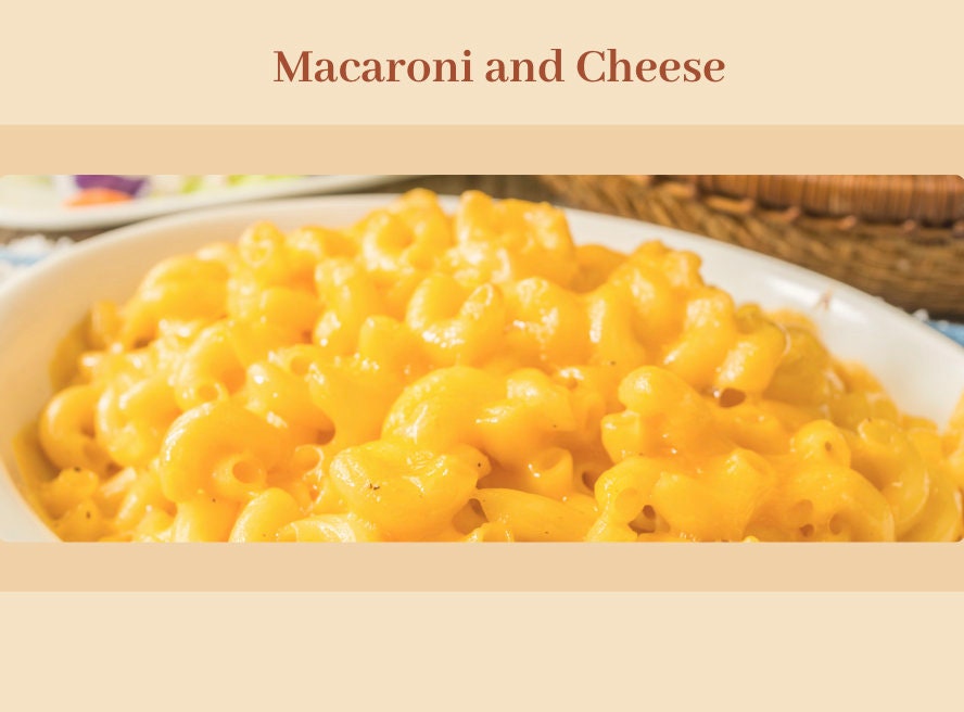Macaroni and Cheese Visual Recipe Card Step-by-step Visual Guide an All ...