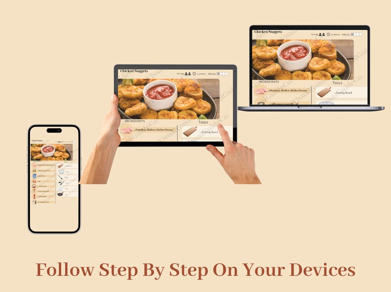 Chicken Nuggets Recipe Card Visual Step-by-step Guide Family-friendly ...
