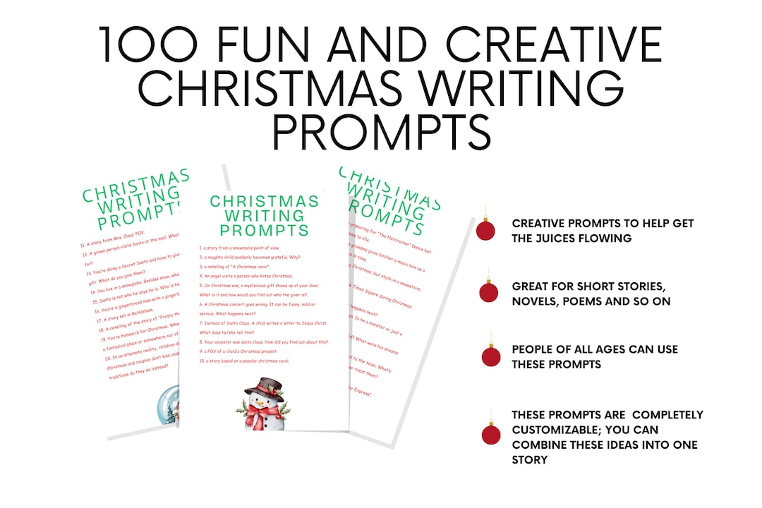 100 Creative and Fun Christmas Writing Prompts - Digital Download - Etsy