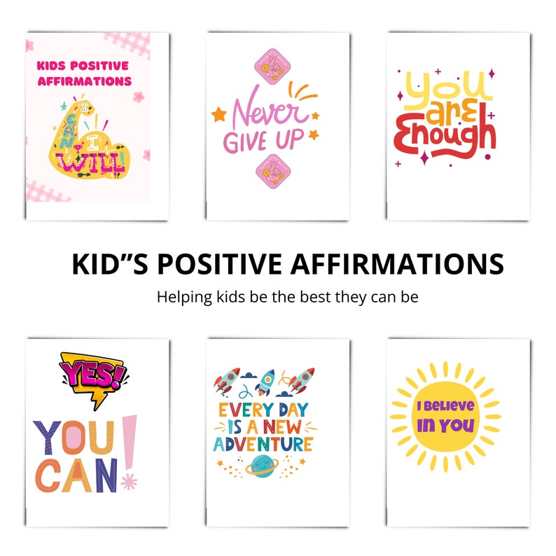 Kids Positive Affirmations Book: Illustrated Printable (PDF) - Etsy