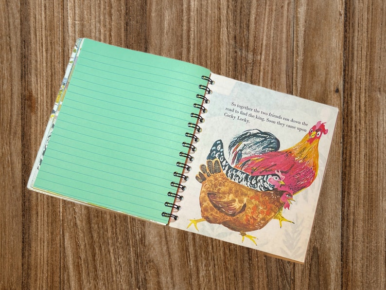 Chicken Little Upcycled Journal, Repurposed Little Golden Book Spiral ...