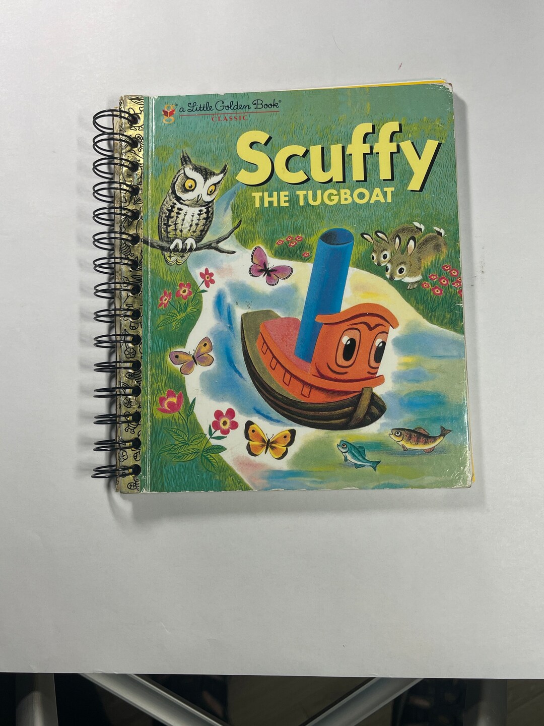 Scruffy the Tugboat Upcycled Journal, Repurposed Little Golden Book ...